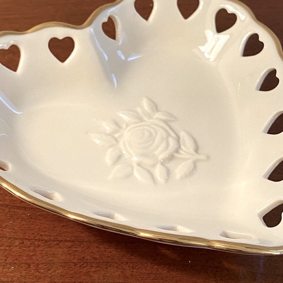 Lenox | Accents | Vintage Lenox 24k Gold Rimmed China Heart Dish | Poshmark